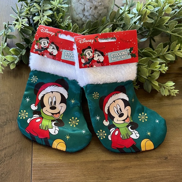 Disney | Holiday | Disney Green And Red Mickey Mouse Holiday Stockings ...